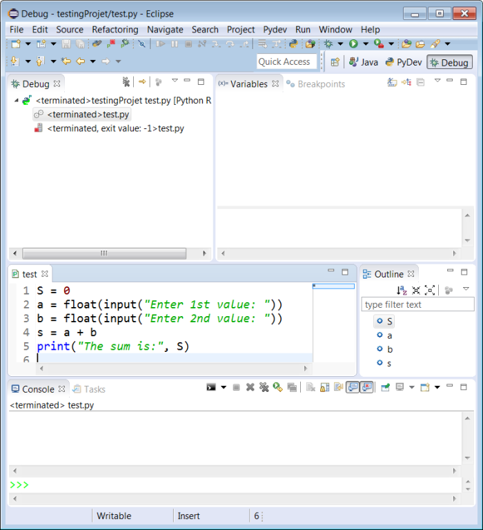 Debugging Python Programs With Eclipse Aristides S Bouras