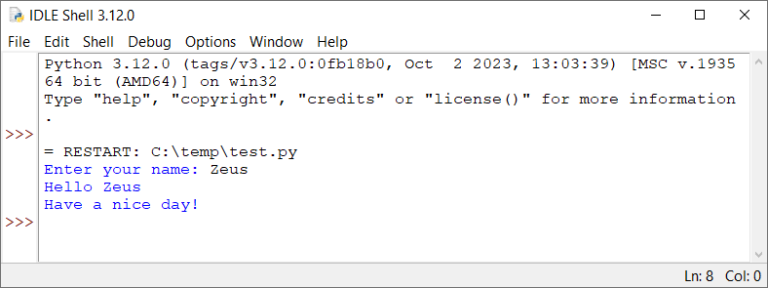 IDLE – Writing and Executing a Python Program – Aristides S. Bouras