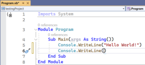Visual Studio Community – Writing and Executing a Visual Basic Program ...